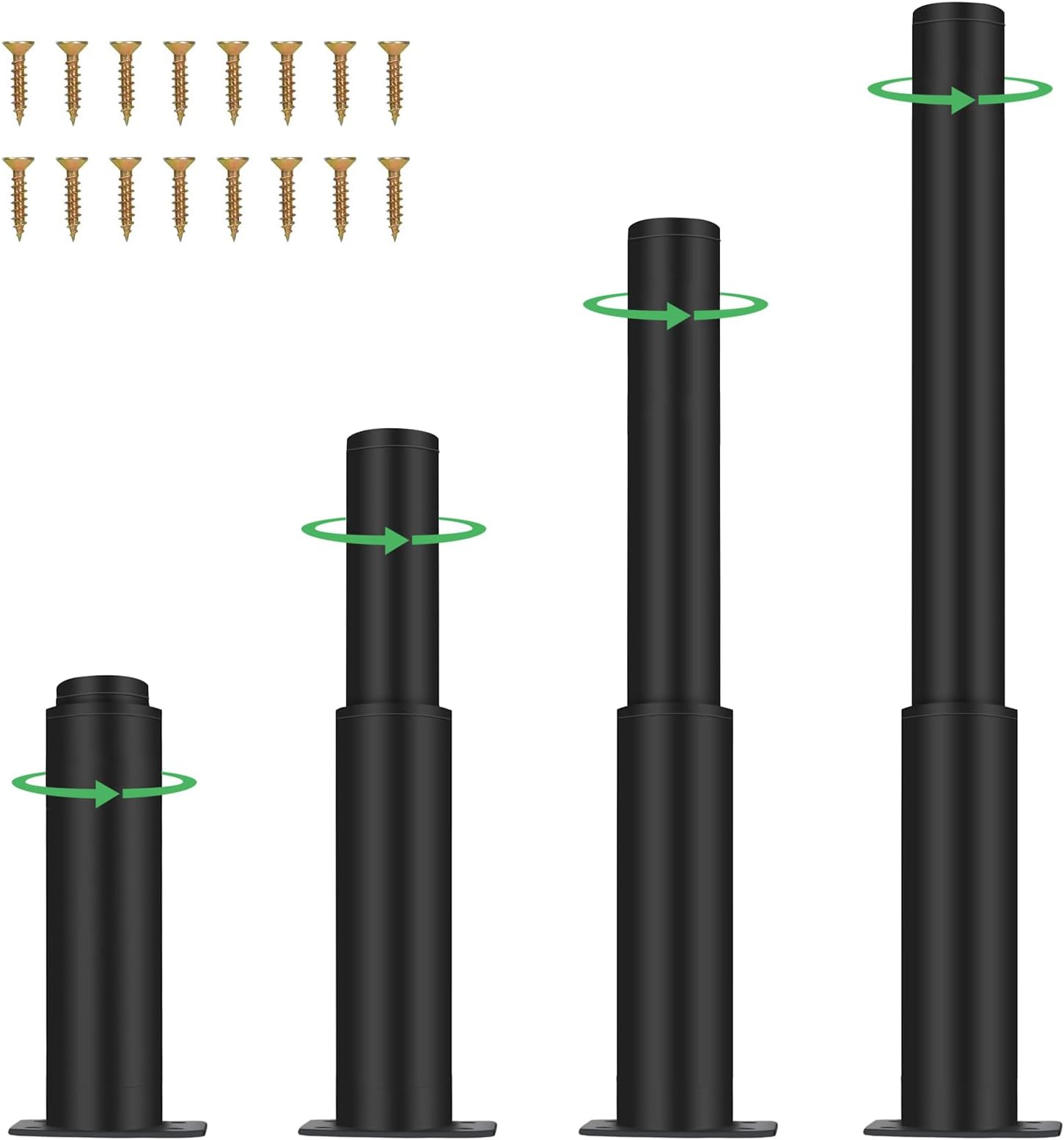 Amazon.com: 4 PCS Adjustable Furniture Legs,10"-17" Adjustable Metal ...