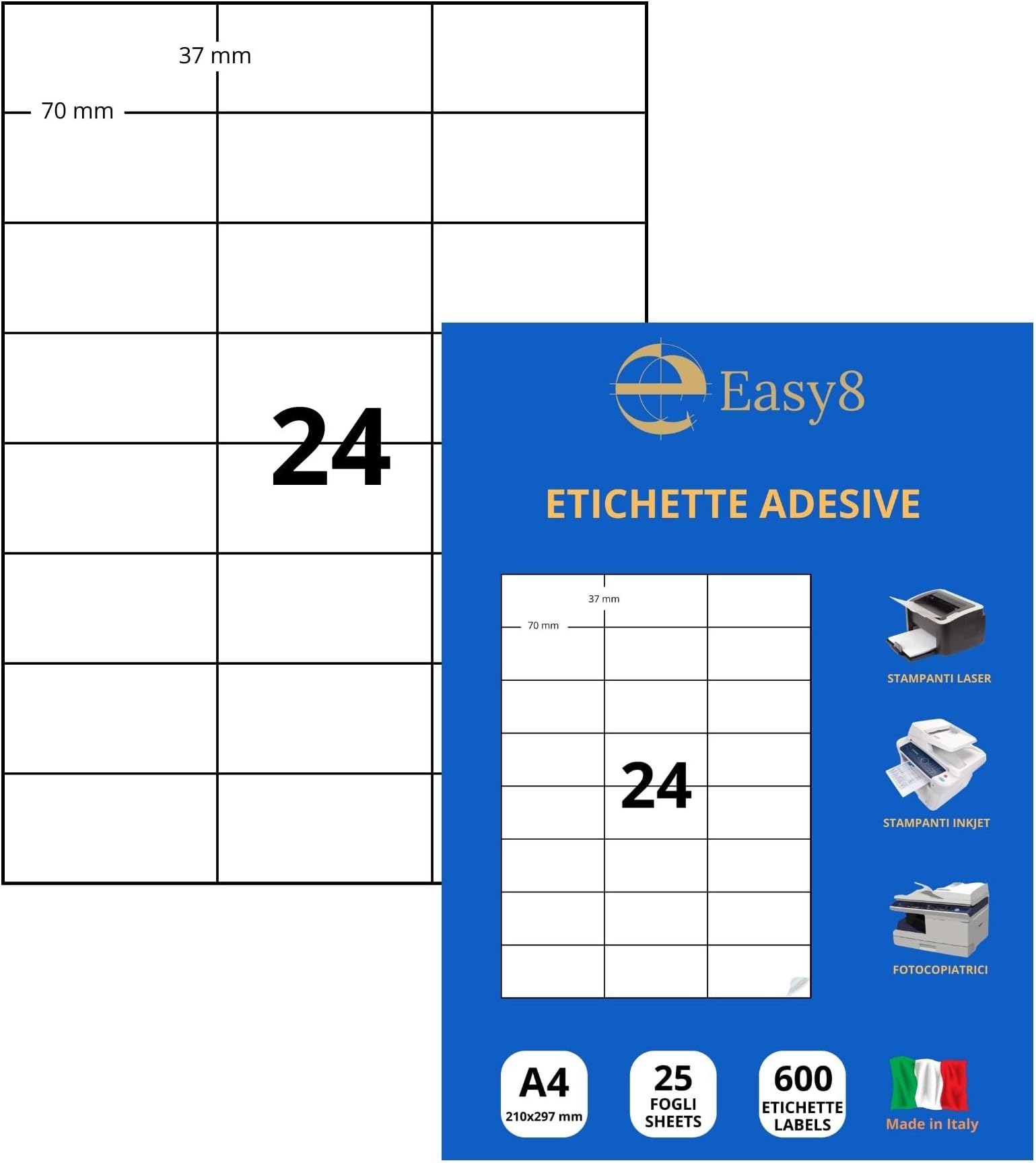 Markin C500 Etichette autoadesive, con margine 2.400, 70 x 36 cm ...