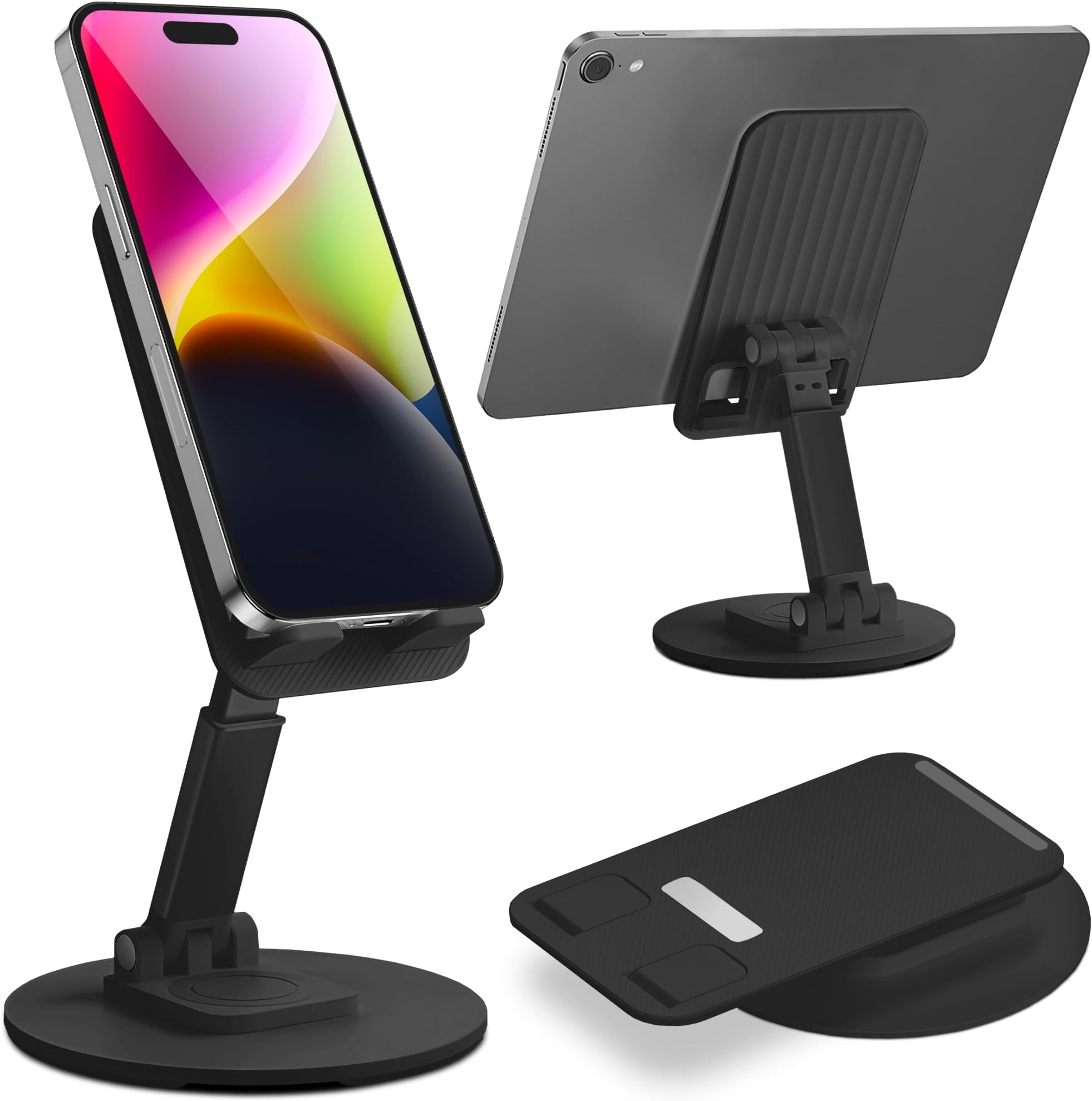 Empire Foldable Phone Stand for Desk – Height Adjustable Metal Mobile ...