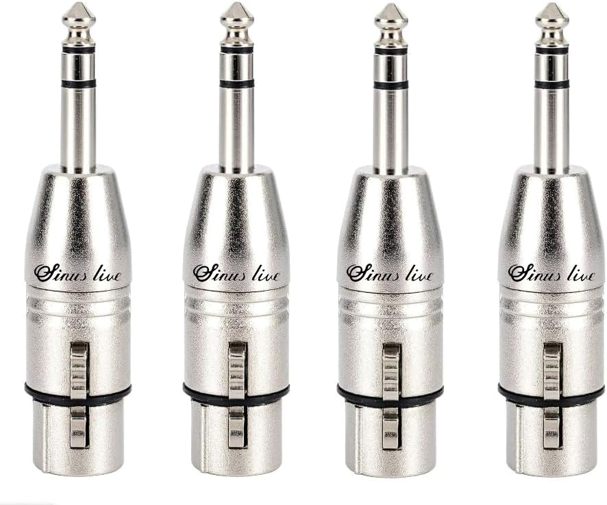 Amazon.com: SINUS LIVE 4 Packs Real Gold XLR Female Male to 1/4" TRS ...