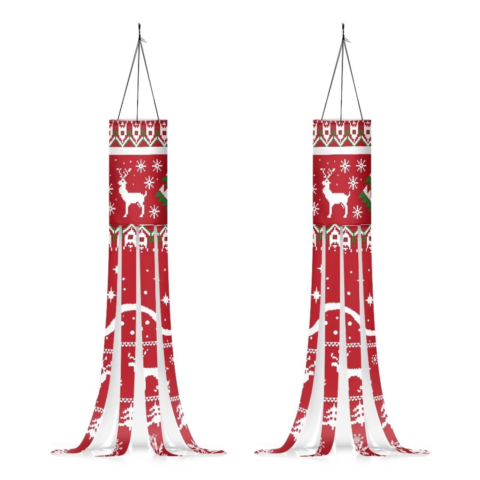 Amazon.com: Psesaysky Christmas Deer Windsock with Tails Waterproof ...