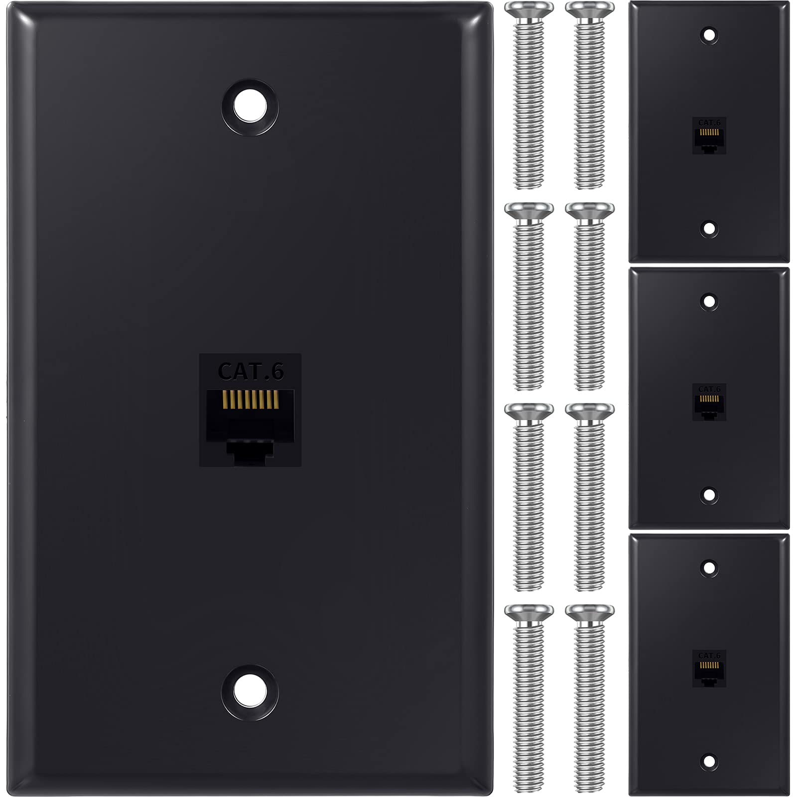 Amazon.com: 4 Pack Ethernet Wall Plate with Single Port, RJ45 Cat6 ...