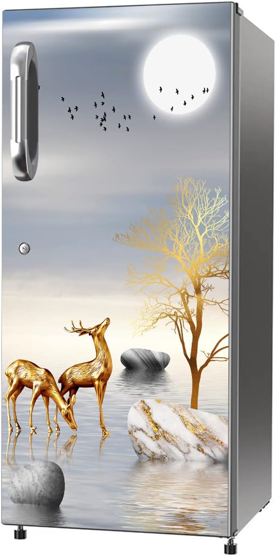 Durga Quality Creation Stone Design Fridge Sticker for Single Door ...