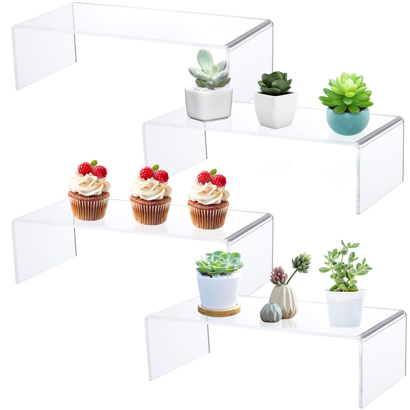Amazon.com: COODHI 4 PCS Large Acrylic Riser for Display, Clear Acrylic ...