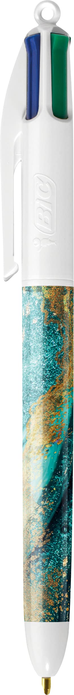 Bic 4 Colours Turquoise Marble Barrel Retractable 4 in 1 Ballpoint Pen ...