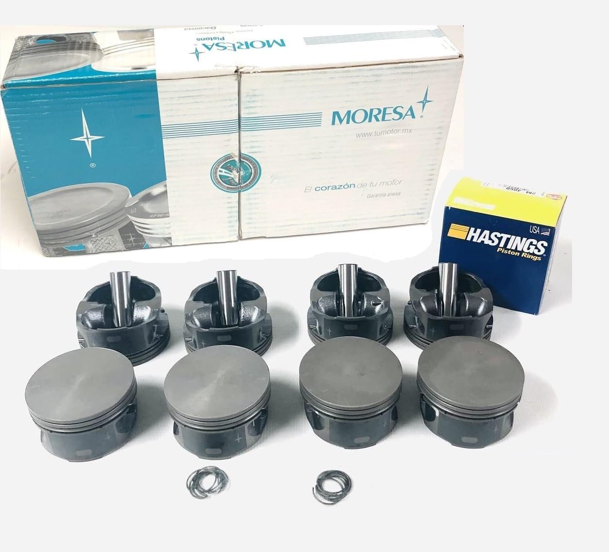 Amazon.com: Hypereutectic coated Flat Top Pistons & Ring compatible ...