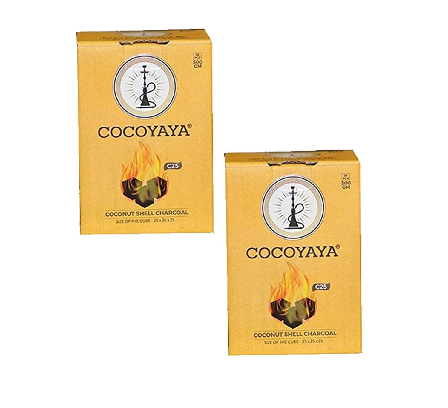 COCOYAYA Hookah Coconut Charcoal 500gm (36 Pcs) Pack of 2 : Amazon.in ...