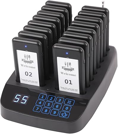 Amazon.com: LOUKIENE 16 Beepers Wireless Restaurant Pager System 500ft ...