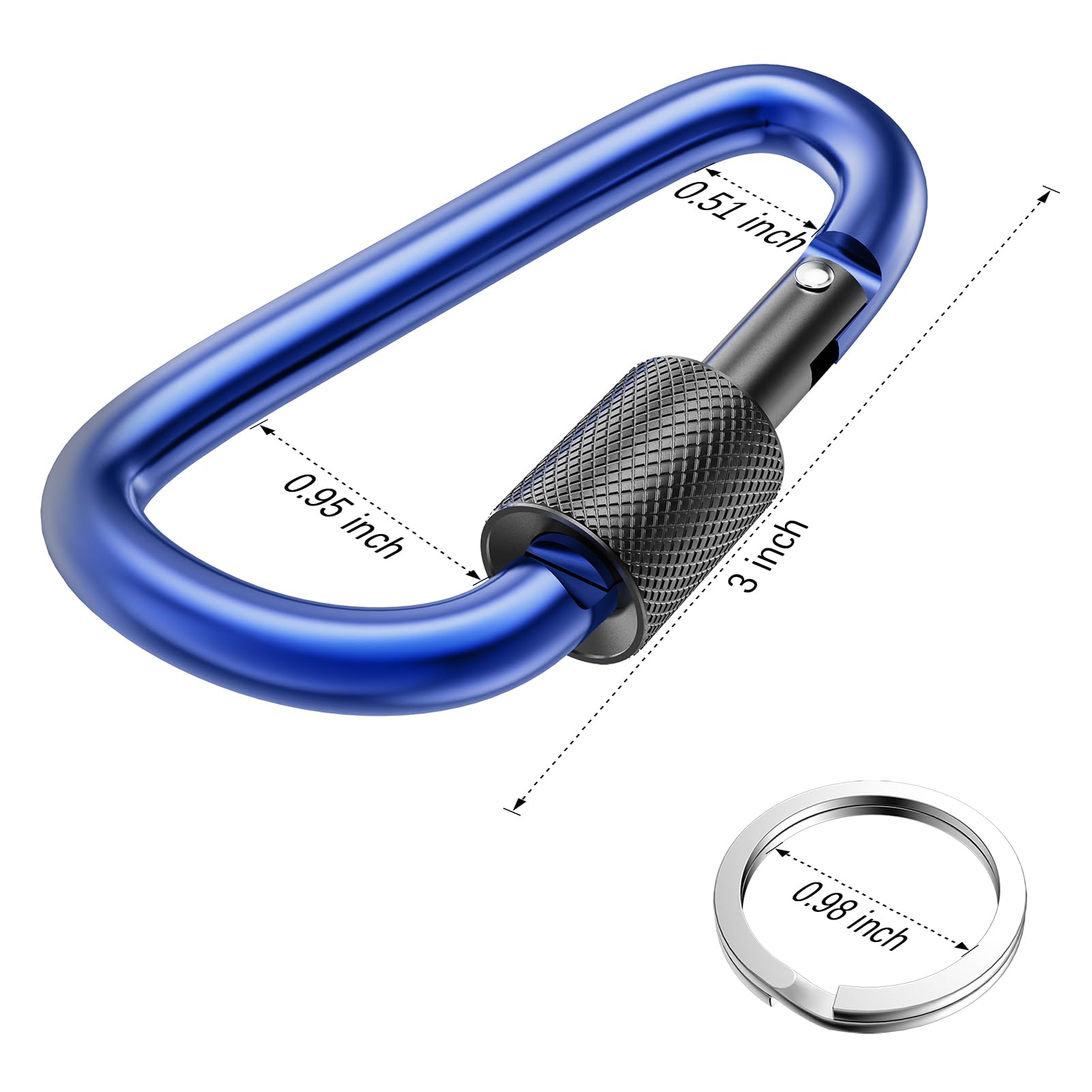 Snapklik.com : Sprookber 3" Locking Carabiners Keychain Carbineers D ...