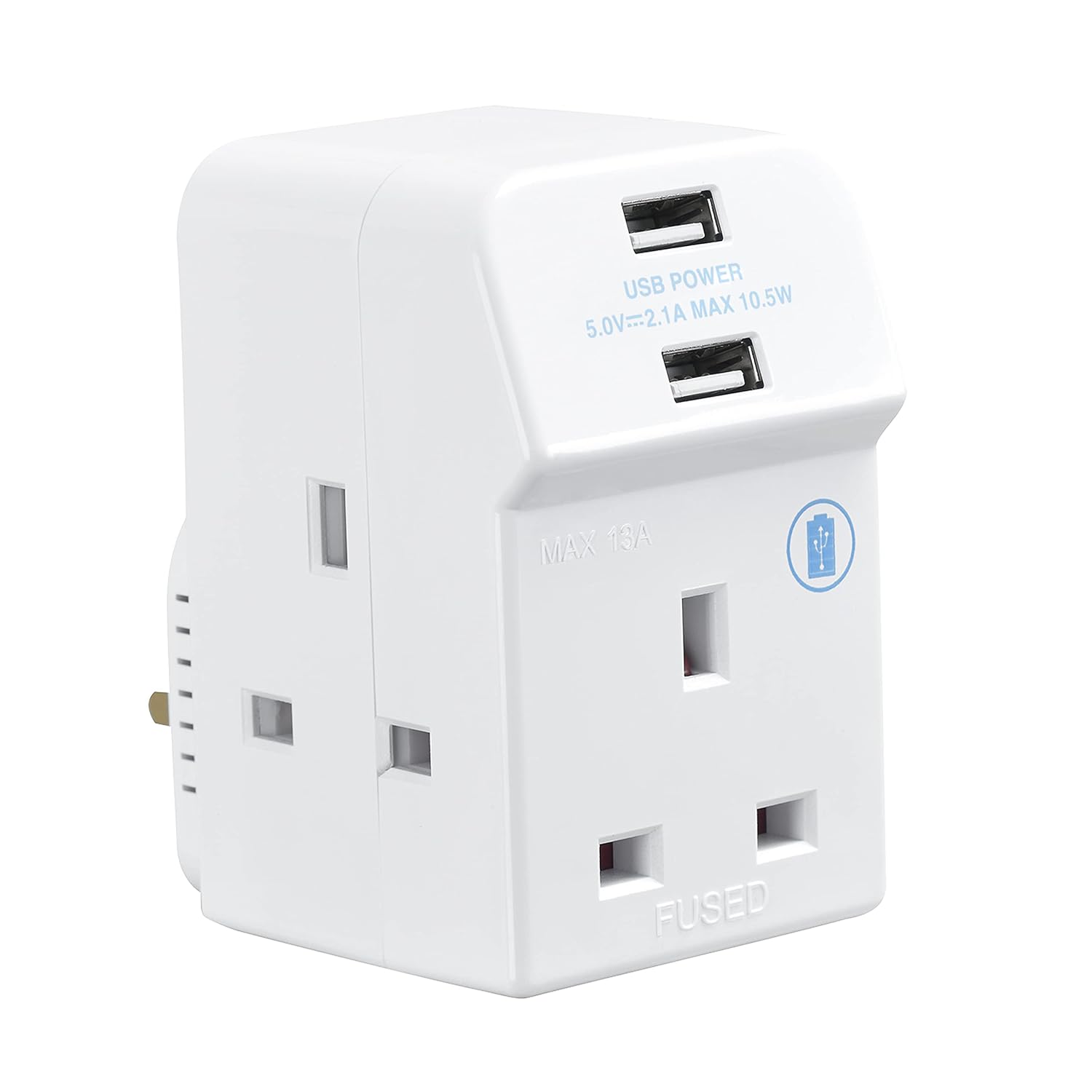 Masterplug 3 Gang Socket Adapter with 2 x USB Sockets : Amazon.in: Home ...