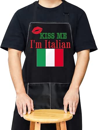 Amazon.com: WZMPA Funny Italy flag Kitchen Apron Italian Pride Gift ...