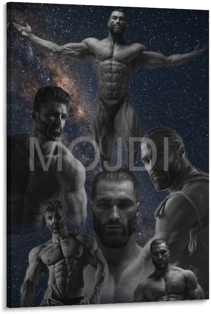 Amazon.com: MOJDI GigaChad Bodybuilding Posters Canvas Painting Wall ...