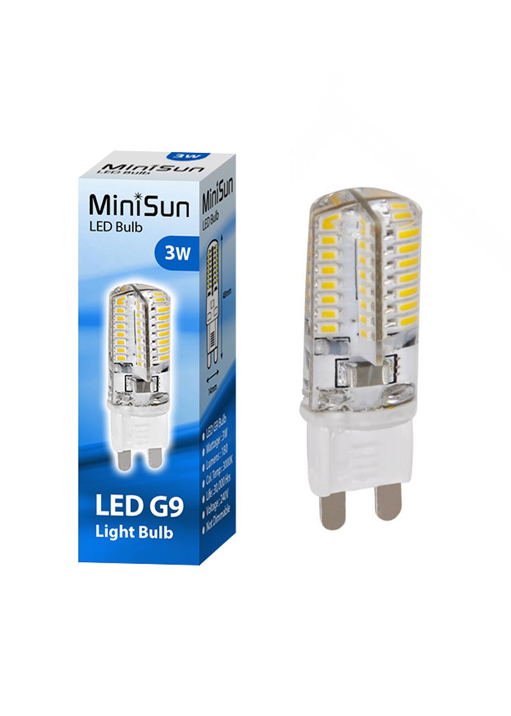 MiniSun 3w Energy Saving Long Life G9 LED Light Bulb - Warm White ...