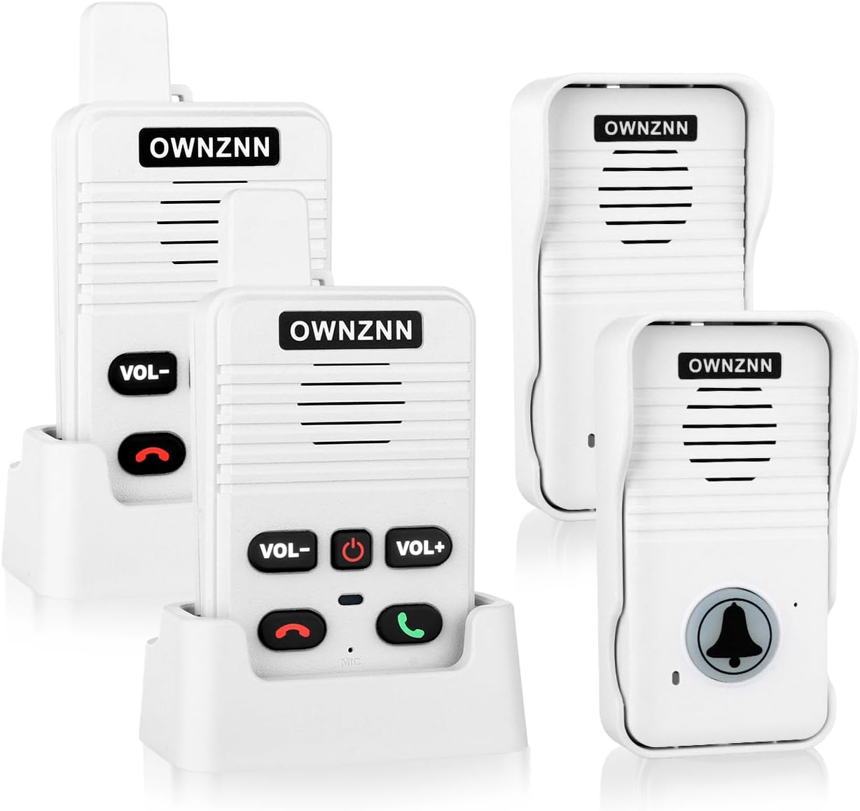 OWNZNN Wireless Doorbell, Full Duplex Intercom Doorbells Hands-Free ...