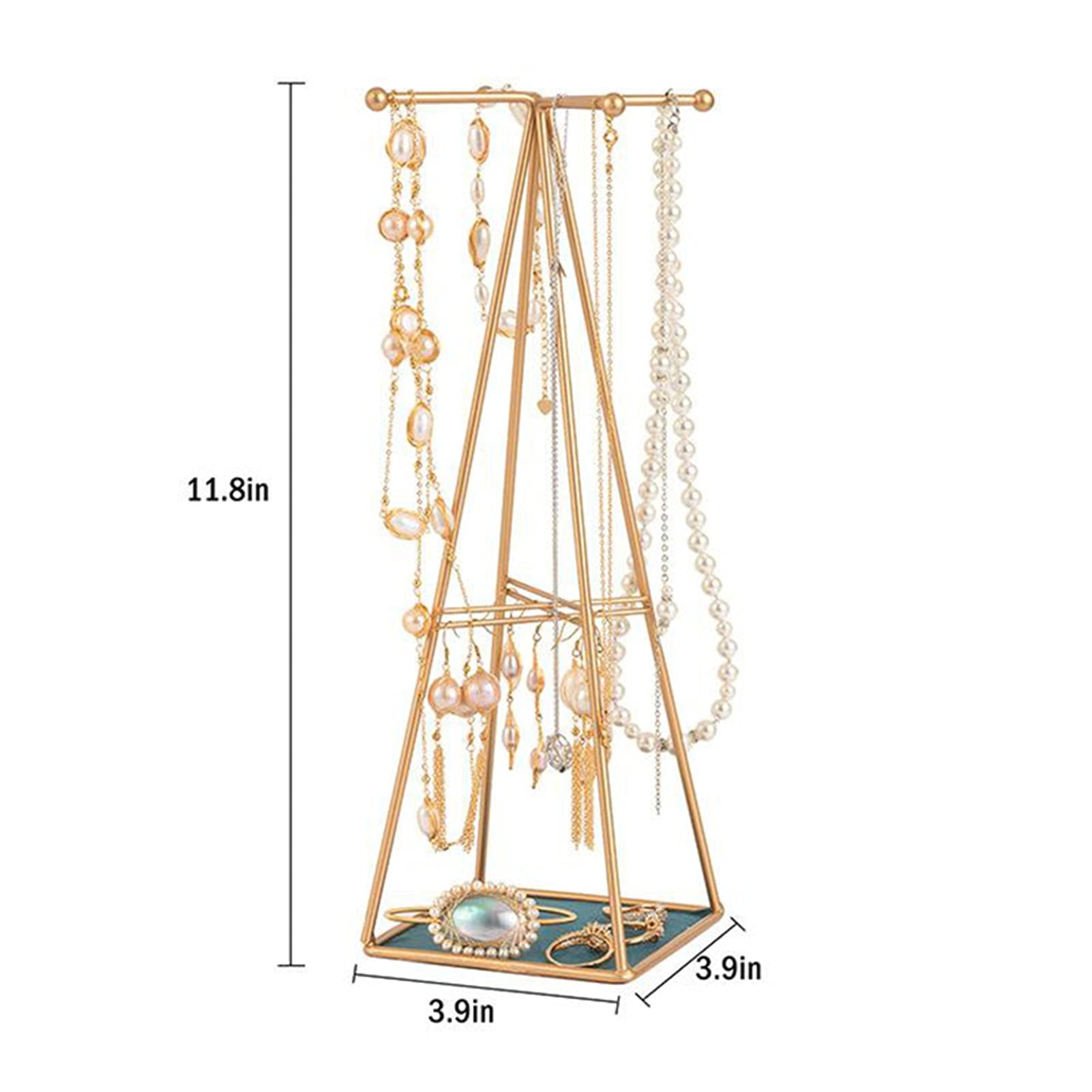 Pyramid Jewelry Rack Glass Pyramid Jewelry Stand Box Display Case With