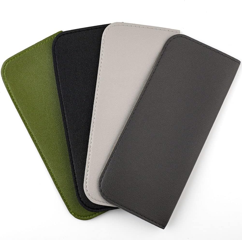 Soft Glasses Cases, 4 Colors Leather Sunglasses Pouch Anti-Scratch ...