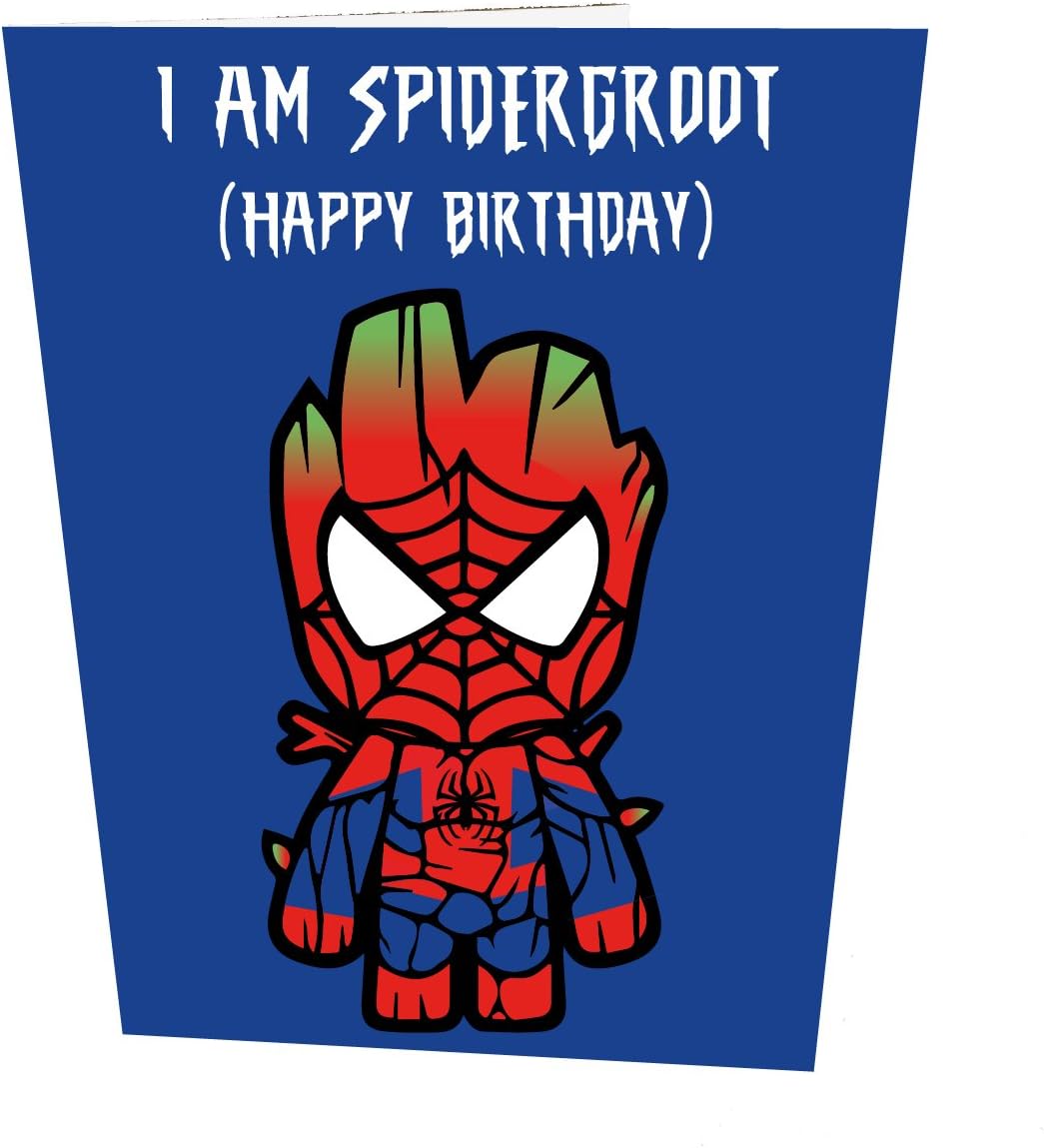 I Am Spider Groot (Happy Birthday) Birthday Card : Amazon.co.uk ...