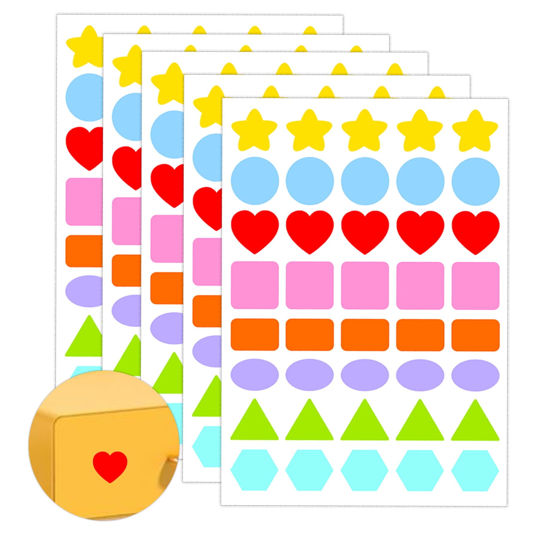 Multi-Shaped Color-Coding Stickers 1 inch Basic Shapes Dot Labels ...