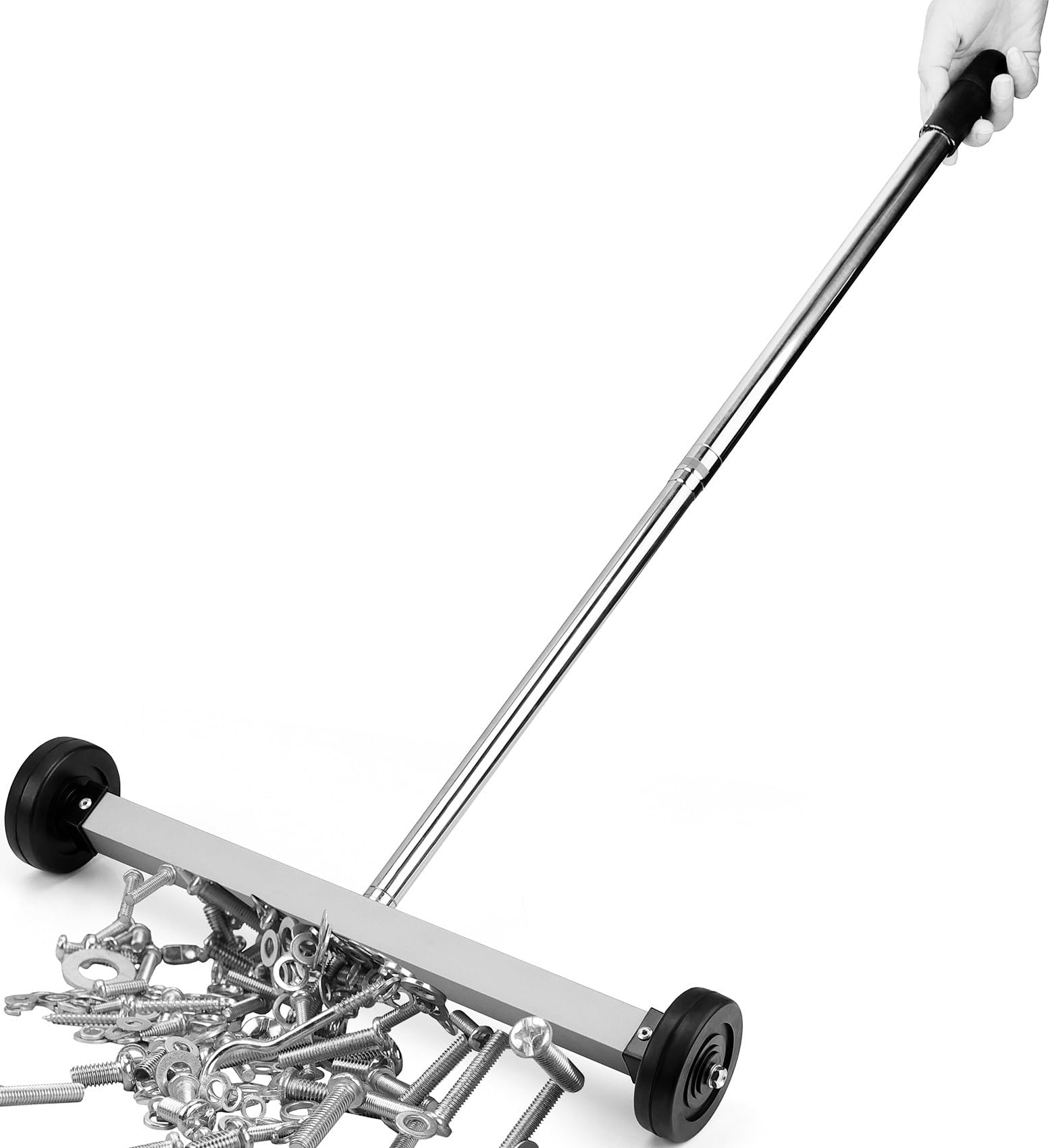 HORUSDY 17-Inch Rolling Magnetic Sweeper with Wheels | Adjustable ...