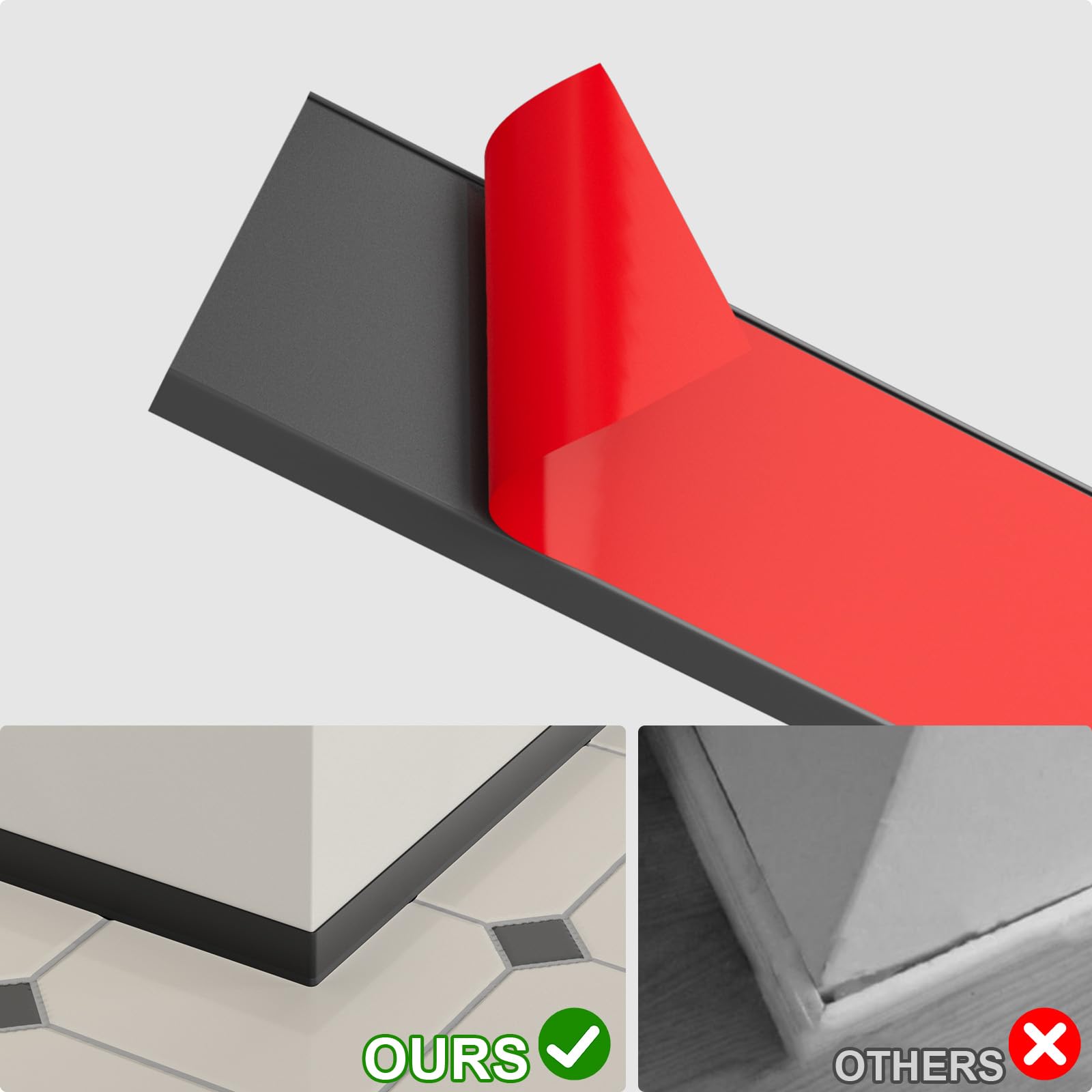 Snapklik.com : Frantie Flexible Vinyl Baseboard Trim, 4 Inch Peel And ...