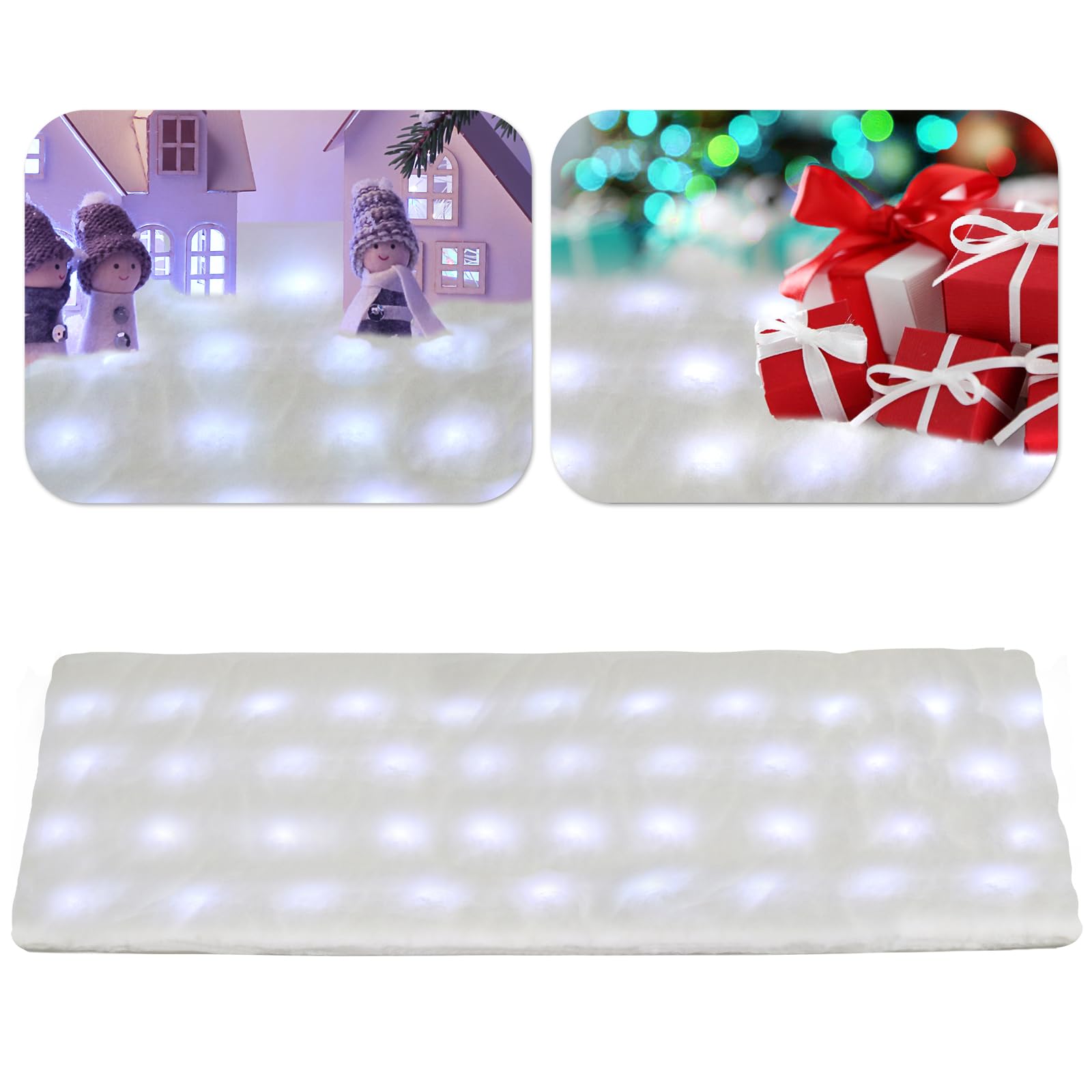 Amazon.com: Led Christmas Snow Blanket Roll-LED Lights Embedded in The ...