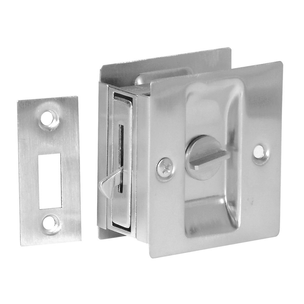 Don-Jo PDL-101 Privacy Pocket Door Lock, Clear Coated Satin Nickel ...
