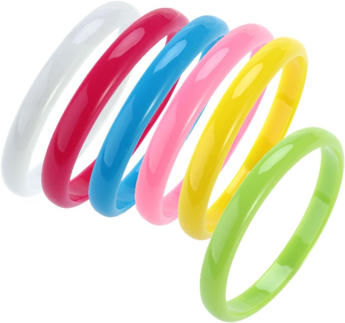 Amazon.com: BESTOYARD 6Pcs Fashion Plastic Bangle Bracelets, Mixed ...