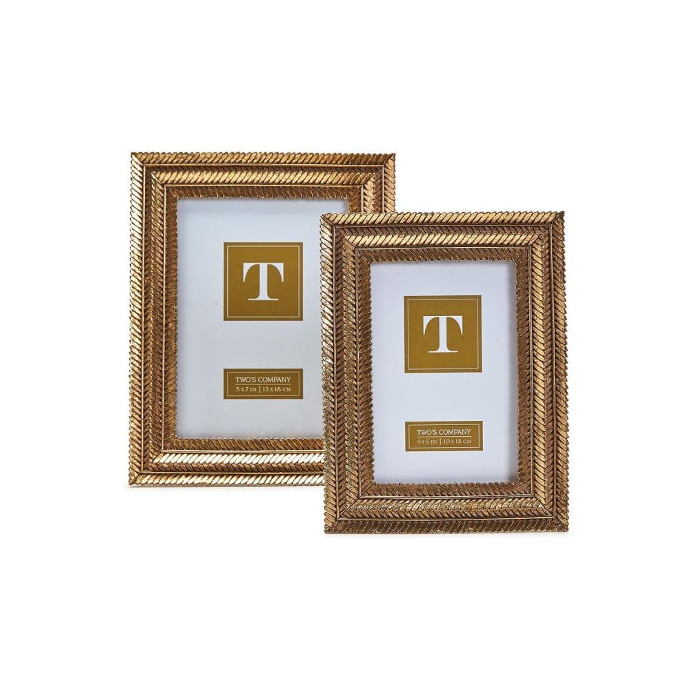 Amazon.com - Two's Company Gold Fern Set of 2 Photo Frame Includes 2 Sizes
