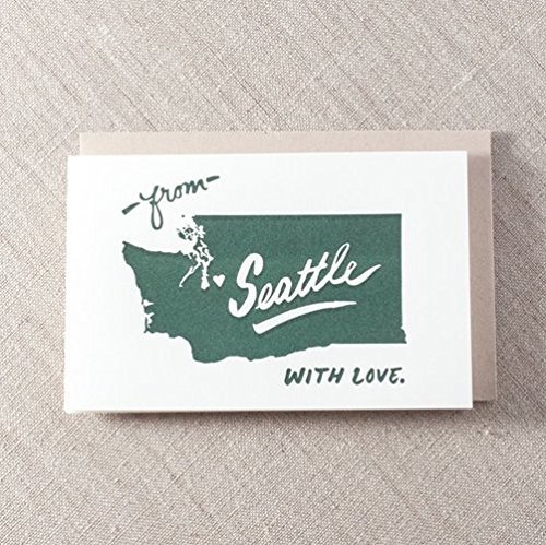 Amazon.com: From Seattle with Love Silhouette Letterpress Greeting Card ...