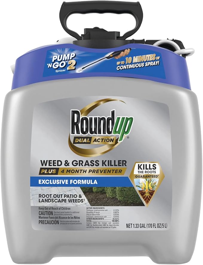 Amazon.com: Roundup Dual Action Weed & Grass Killer Plus 4 Month ...