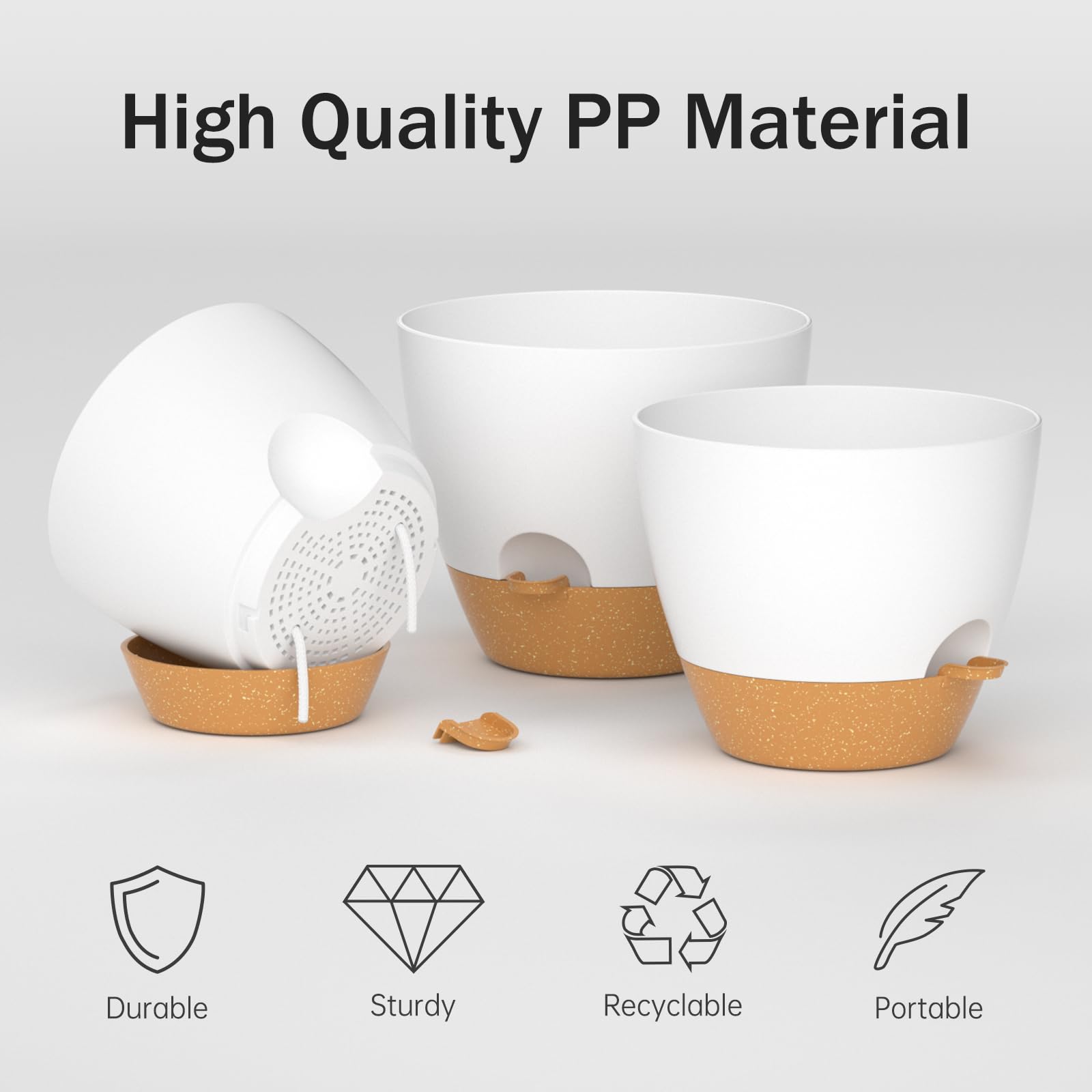 Snapklik.com : ZMTECH 8/9/10 Inch Self Watering Plant Pots