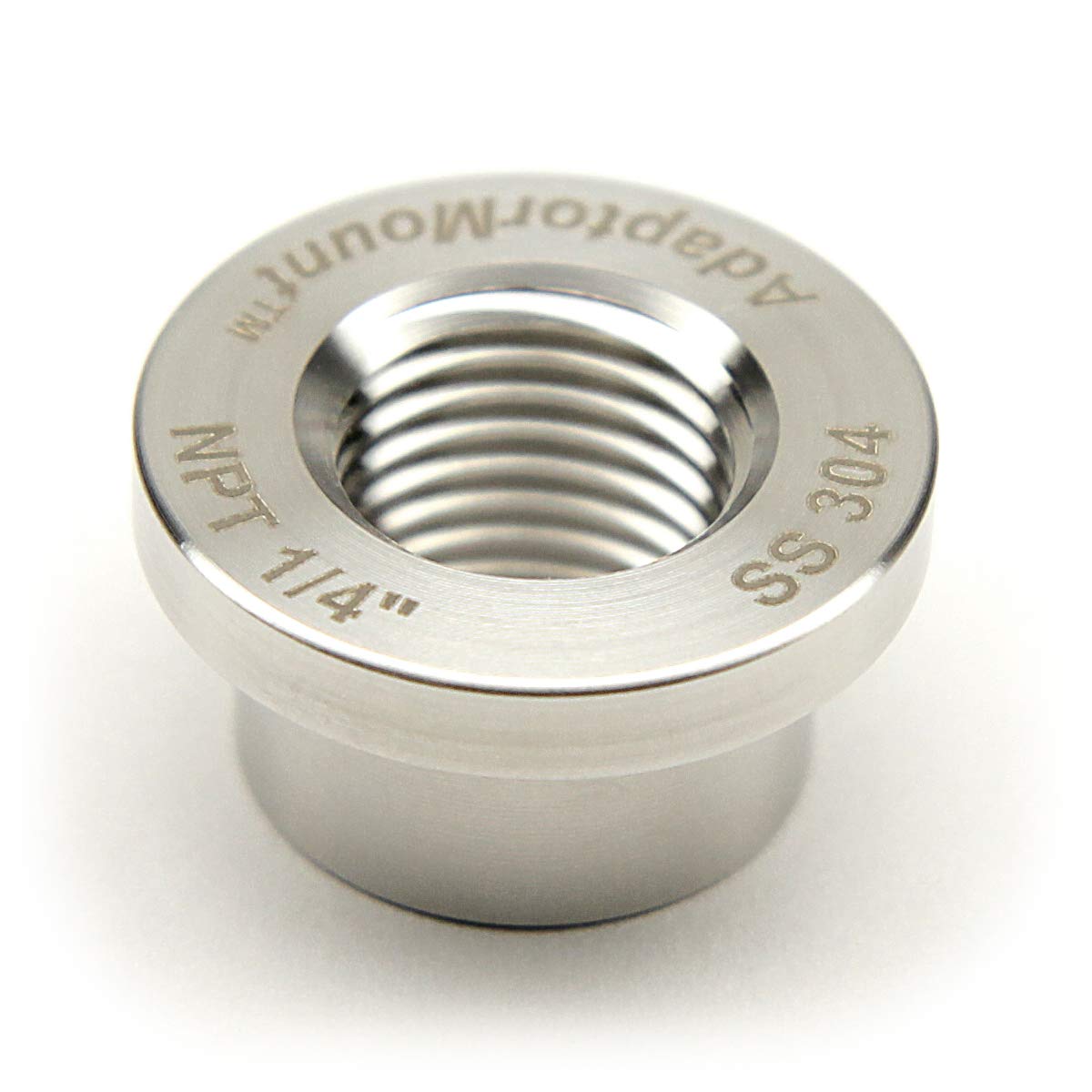 Snapklik.com : 1/4" NPT Stainless Steel 304 Female Threaded Stepped Weld Bung Mounting Fitting ...