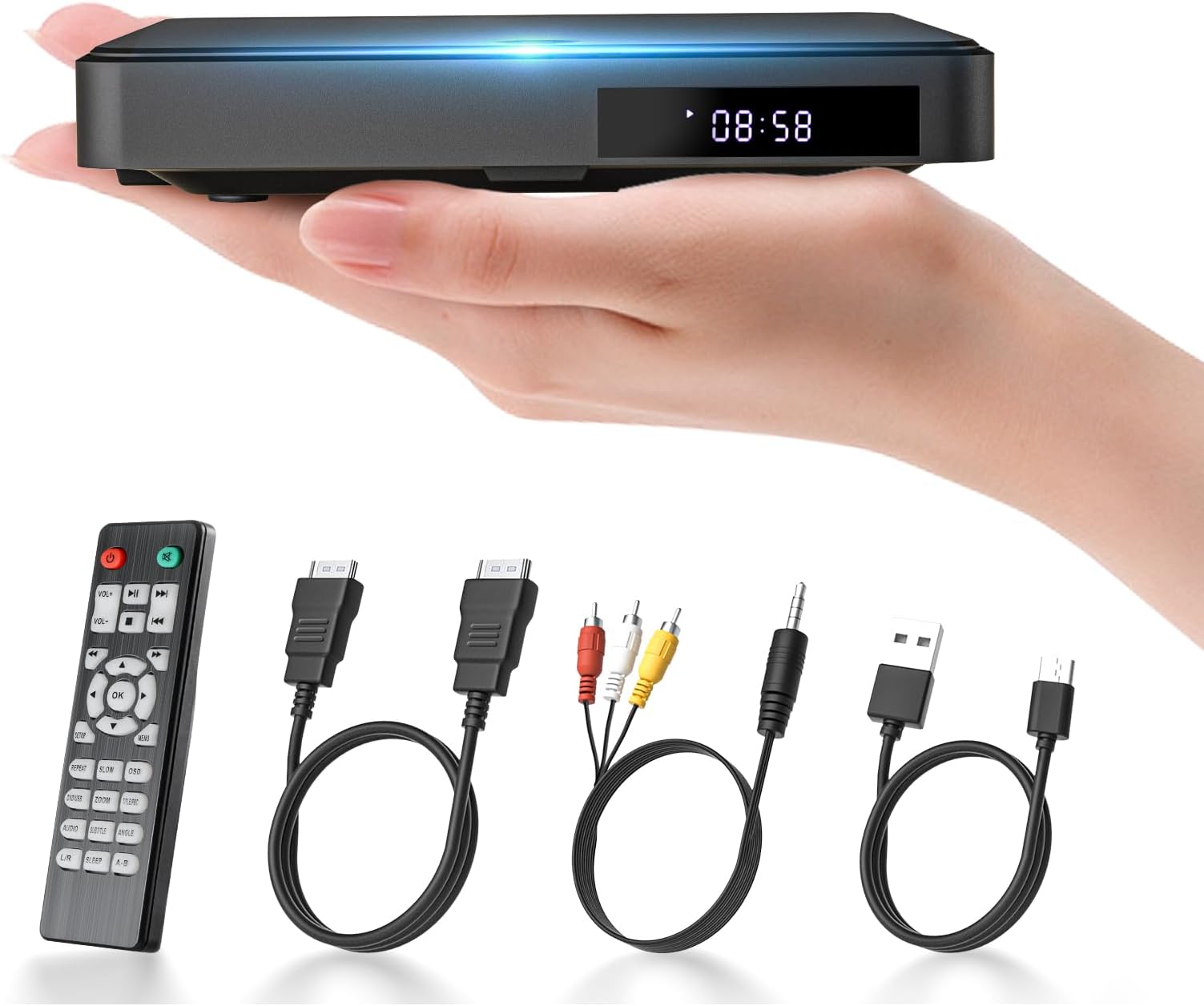 Amazon | [山善] ミニ DVDプレーヤー コンパクト CD/DVD 再生専用 CPRM対応 HDMI対応 USB給電 HDMIケーブル/AVケーブル/リモコン付き CDVP ...