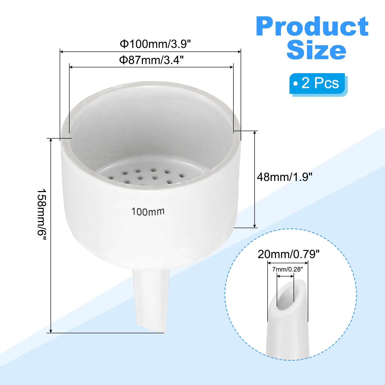 Snapklik.com : Porcelain Buchner Funnel, 2 Pcs Buchner Filter ...