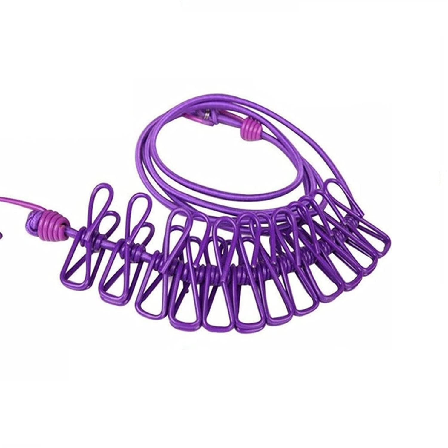 G.FIDEL Cloth Drying Rope with Hooks Portable Clothesline for Travel ...