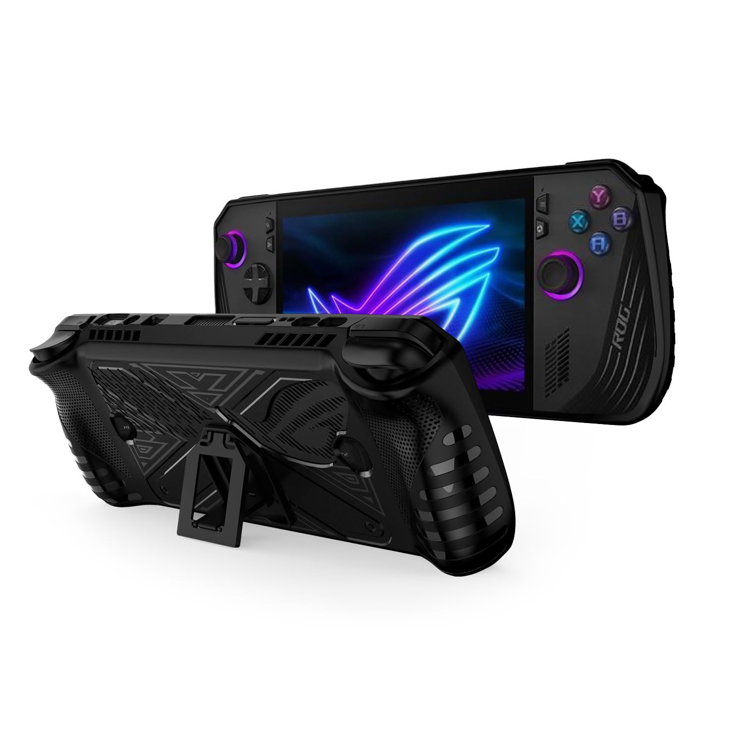 Funda de TPU negra con soporte para consola portátil ASUS Rog Ally X 2024, funda protectora ...