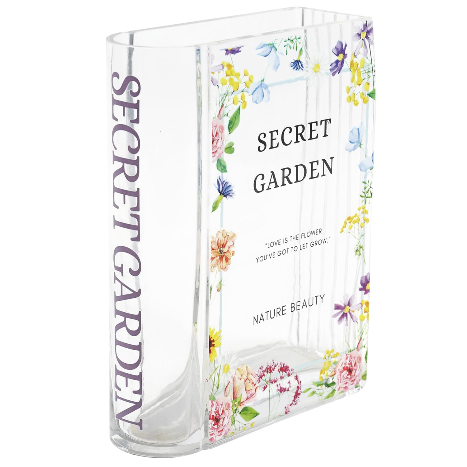 Snapklik.com : PORPAN Glass Book Vase, Clear Book Vase For Flowers ...