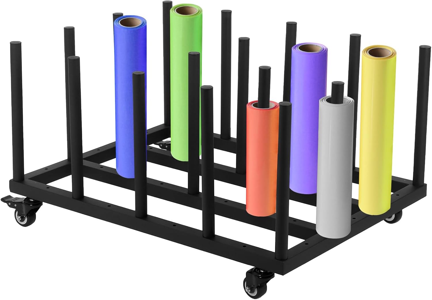 Amazon.com: Heavy Duty Vinyl Cart Mobile Rack 20 Roll Vinyl Rolling ...