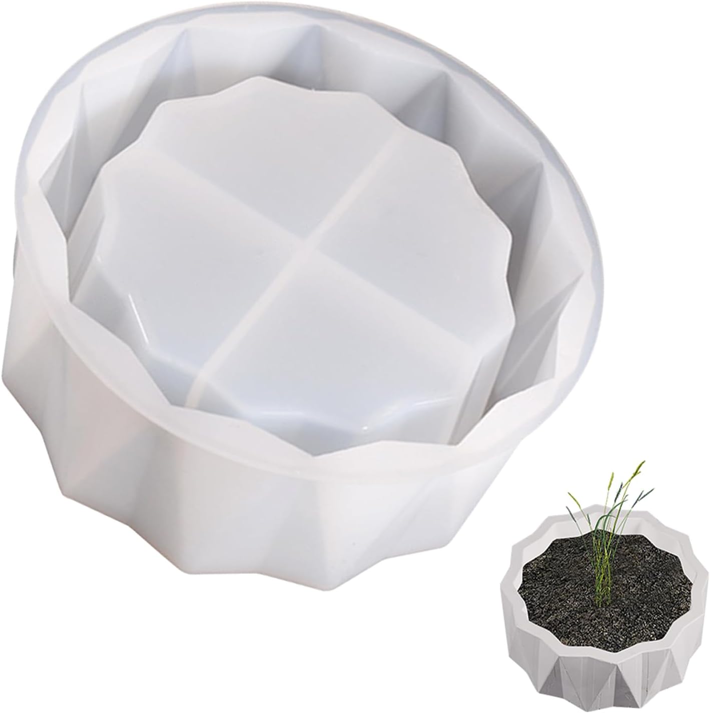 Amazon.com: Silicone Planter Mold, 5.9'' for Succulent Pot, Round Silicone Molds for Casting ...