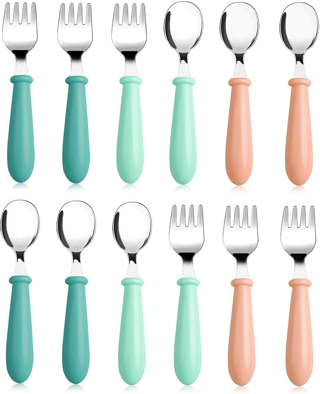 Amazon.com: 12 Pieces Toddler Utensils Toddler Forks and Spoons, Kids ...