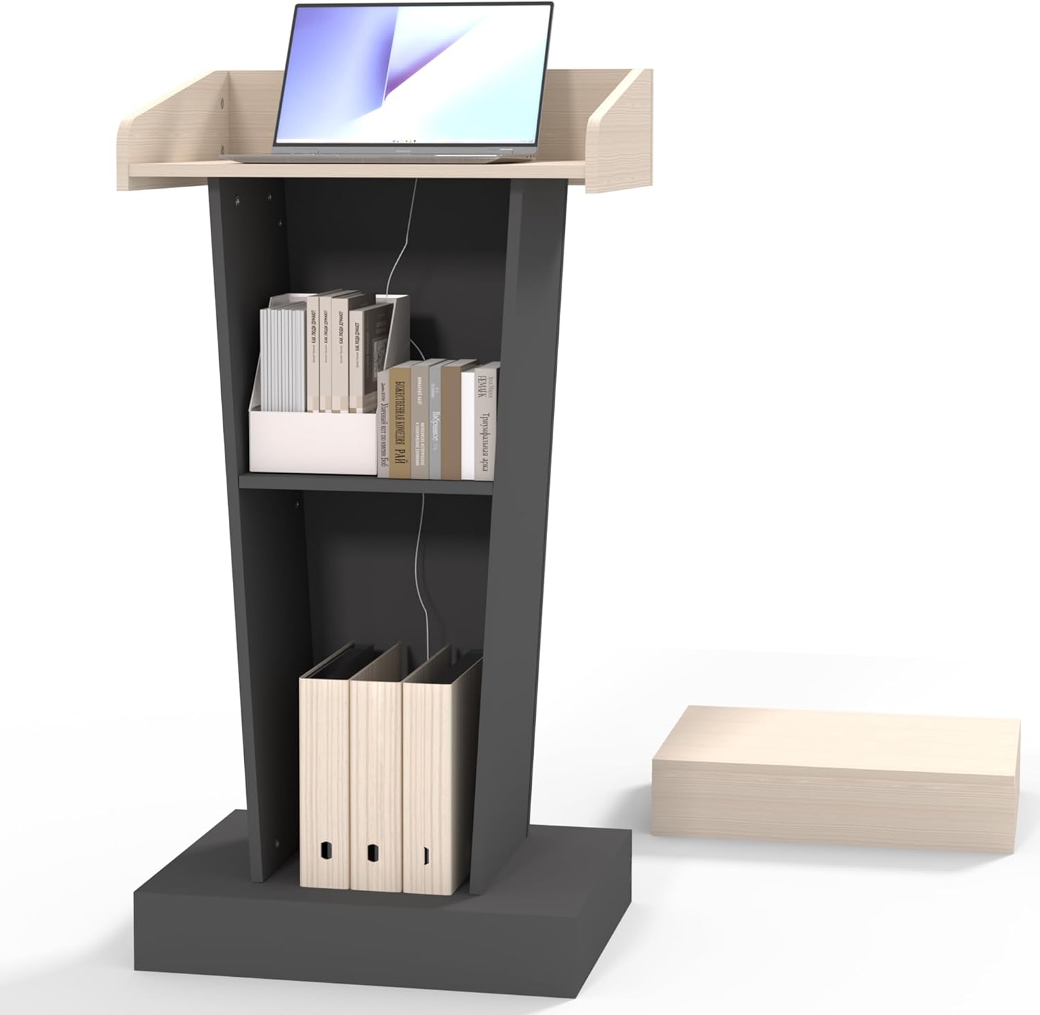 Amazon.com : Tredre Wooden Podium Stand, Mobile Wood Lecterns & Podiums ...
