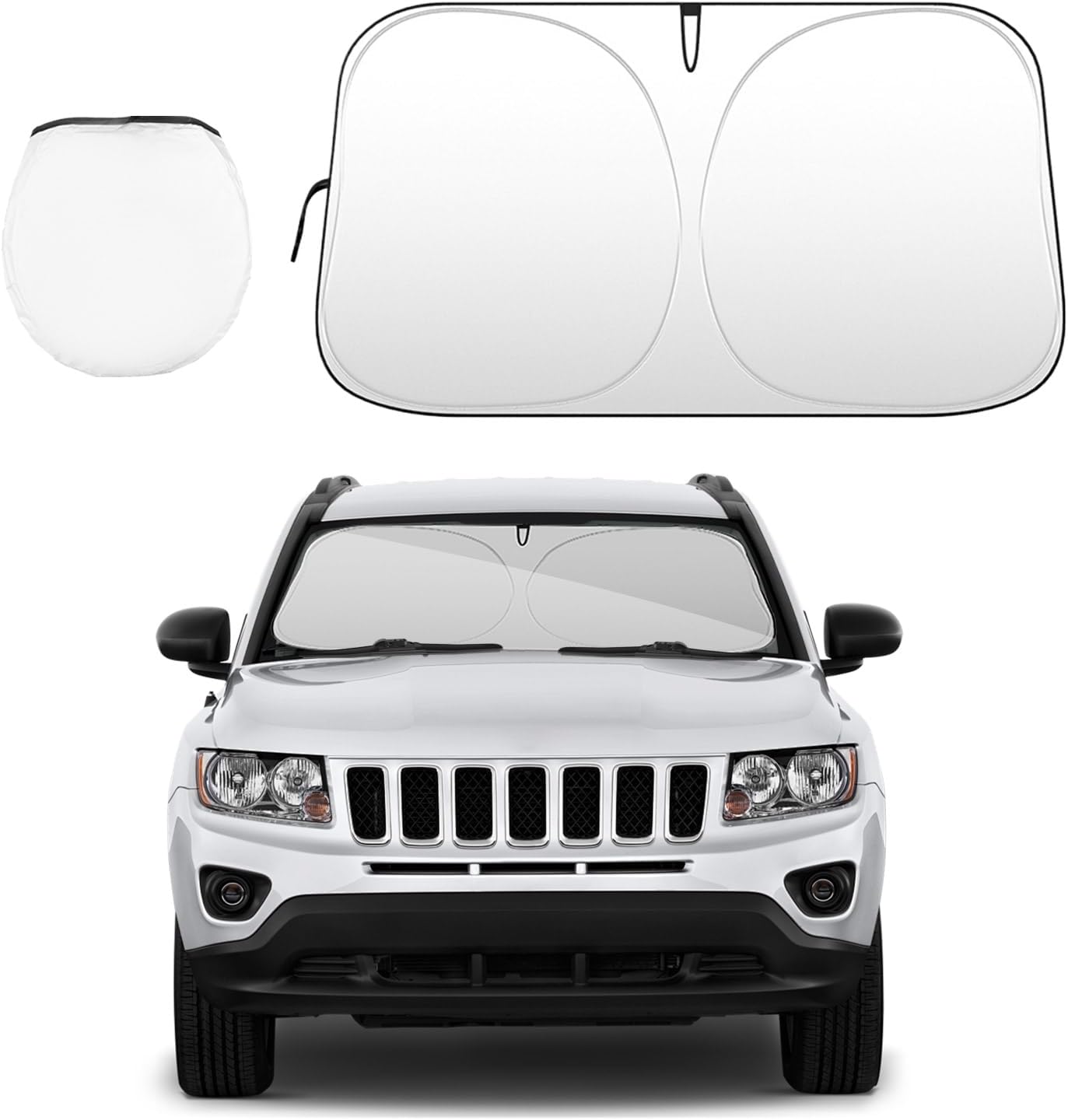Amazon.com: Sylvil Car Windshield Sunshade, 57"×31" Foldable Front ...