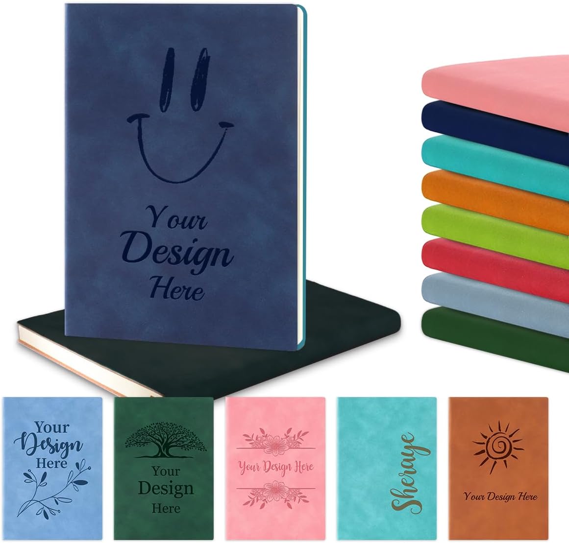 Amazon.com : Personalized Leather Journal Notebook Custom Notebooks ...