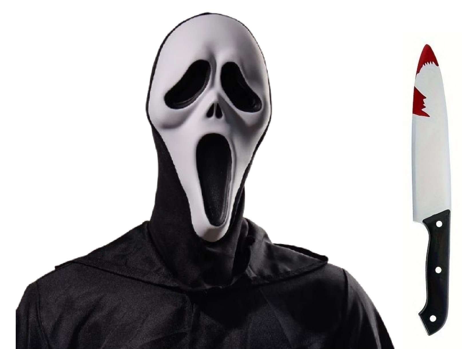 Boolavard 2PCS Halloween Mask and Knife Set Scream Mask, Ghostface Mask ...