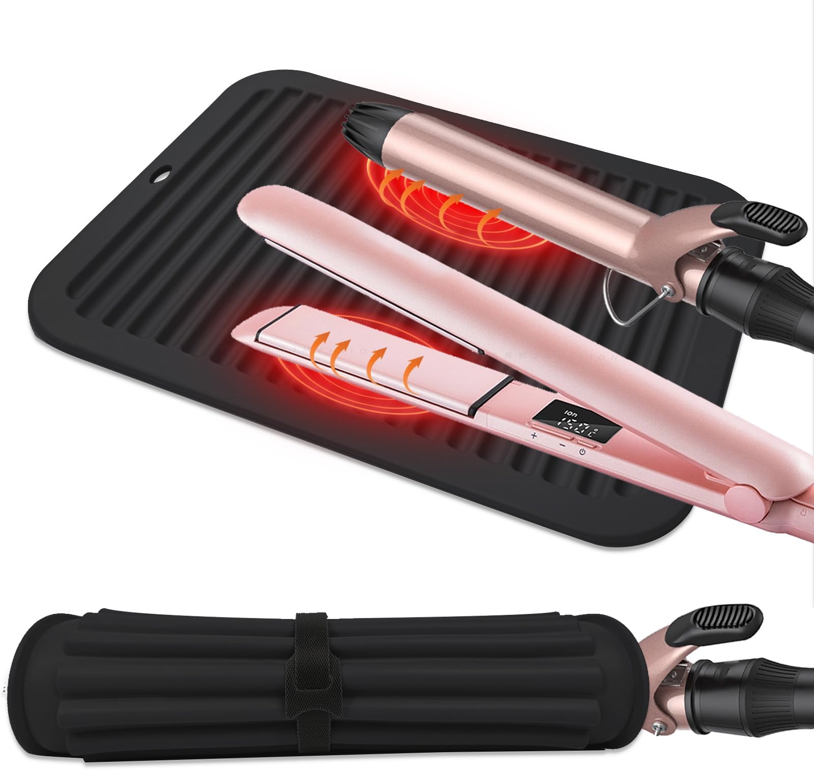 Amazon.com : Portable Silicone Heat Resistant Mat for Hair Styling ...