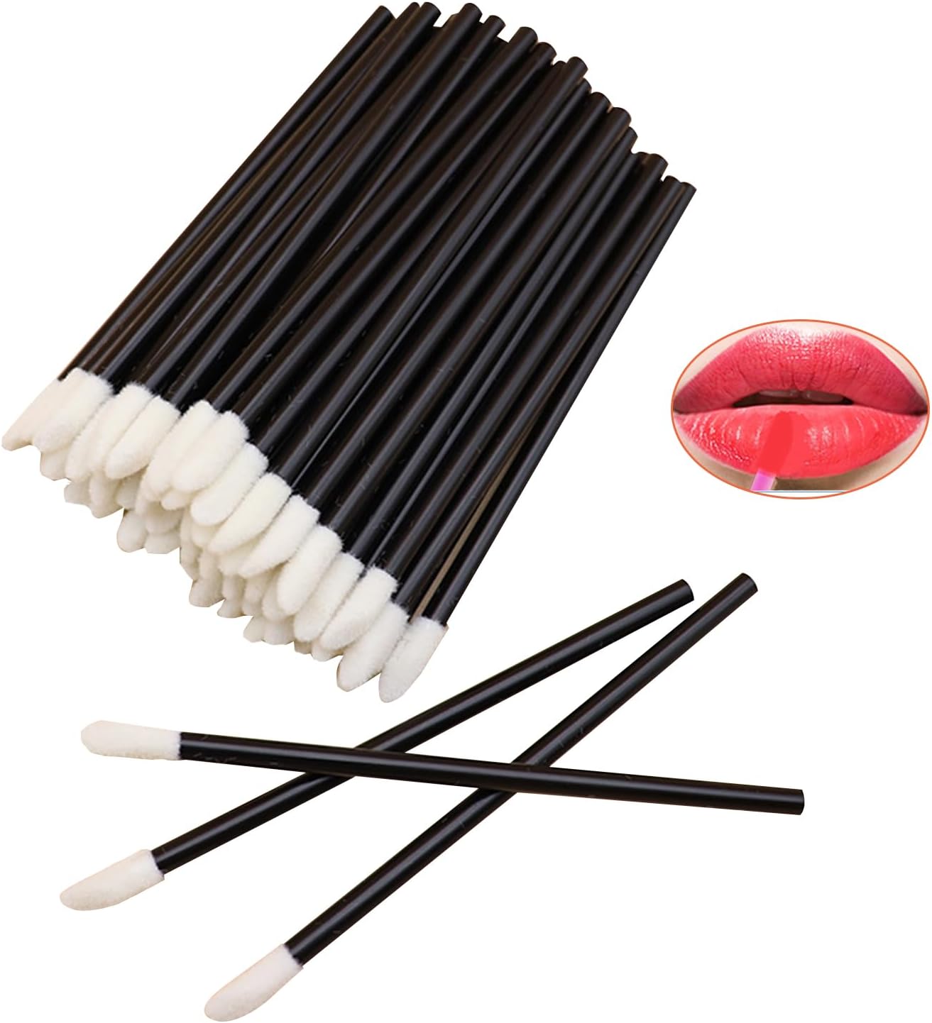 Amazon.com: SONSENAI 300Pcs Disposable Lip Brushes Make Up Brush Lip ...