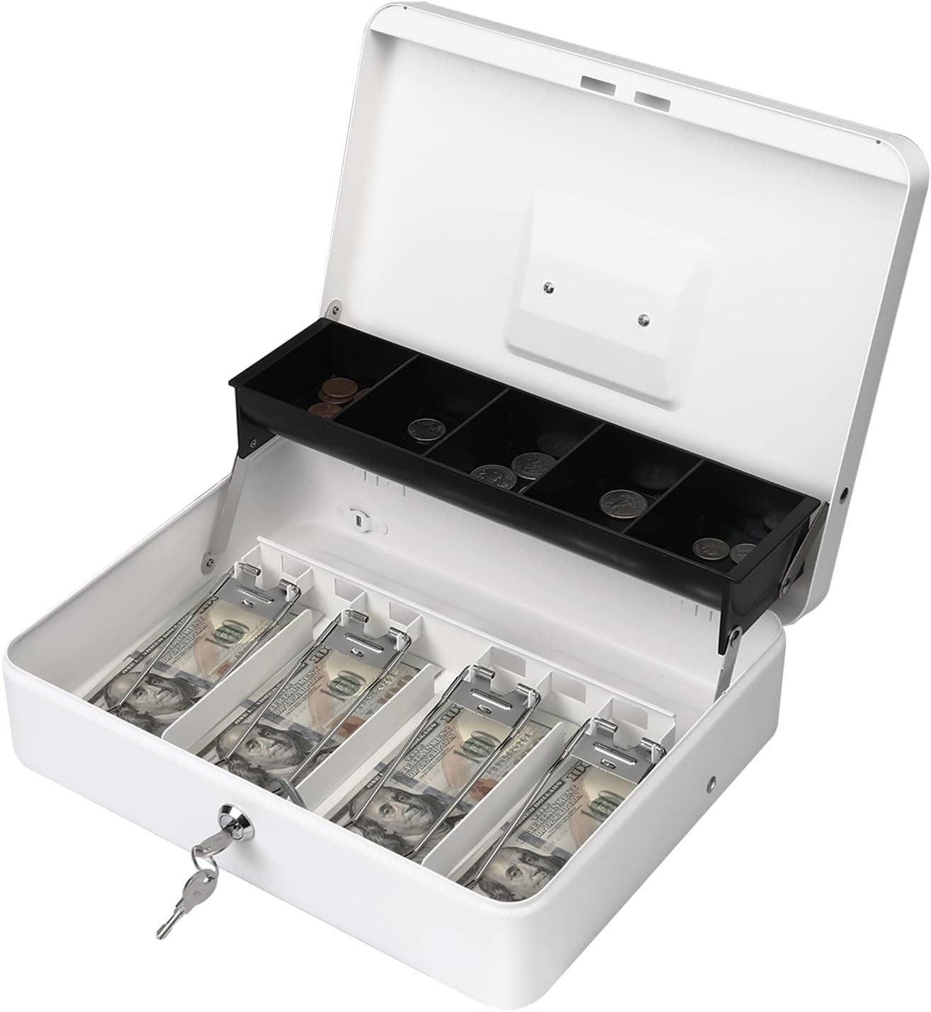 Amazon.com : PAVO Premium 8-Inch Metal Cash Box with 2 Keys and ...