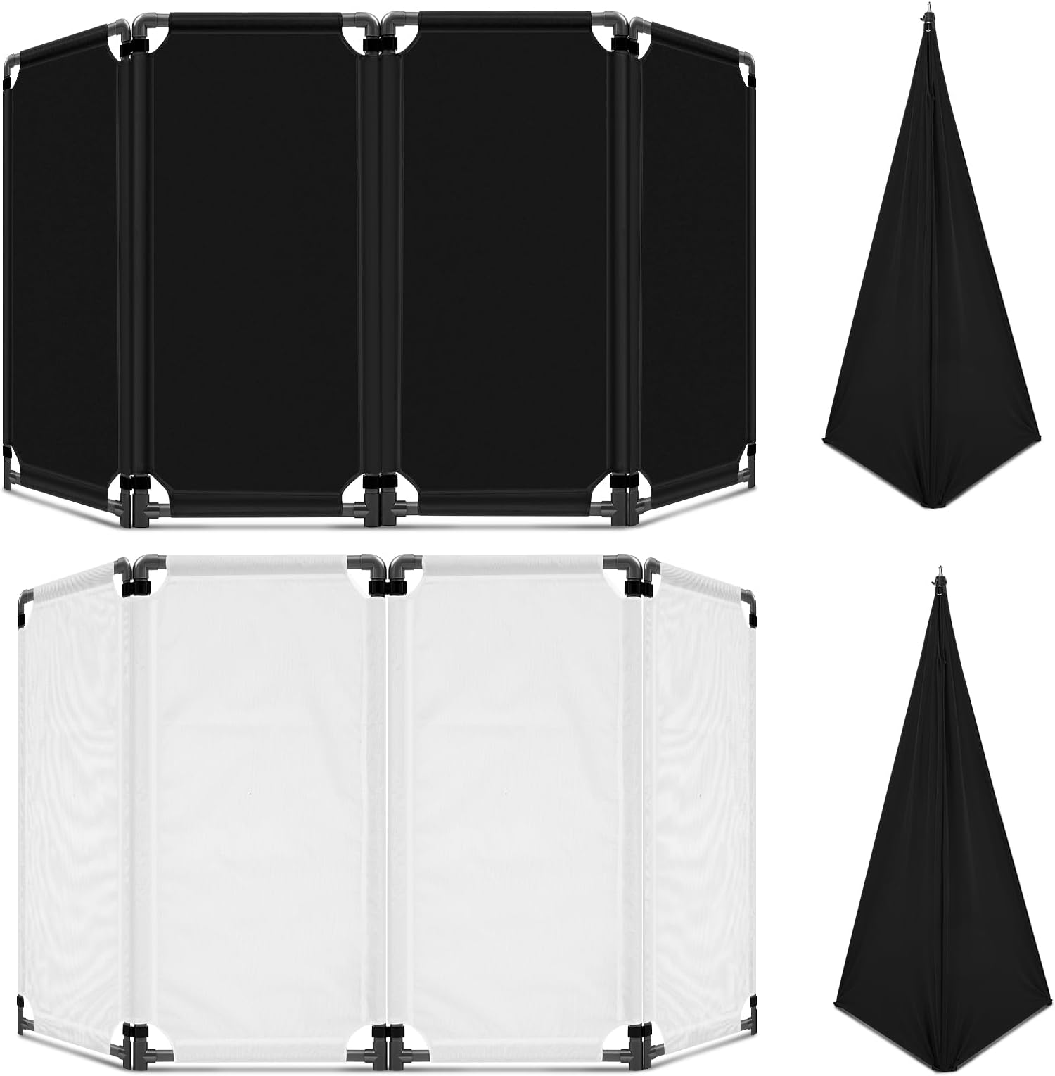 Amazon.com: Juexica 1 Set 20 x 40 Inches DJ Booth Foldable Cover Screen ...