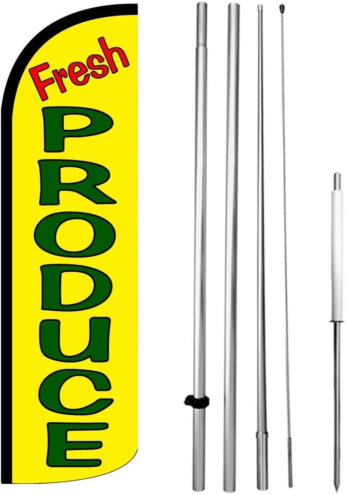 Amazon.com : Fresh Produce Market Advertising Feather Banner Swooper ...