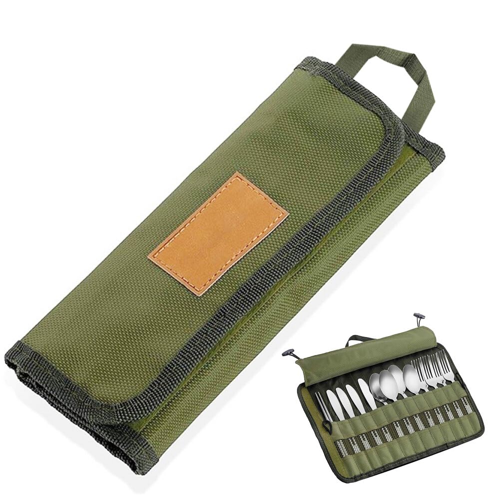 Lipfer Cutlery Storage Bag Portable Outdoor Camping Cutlery Set Storage ...